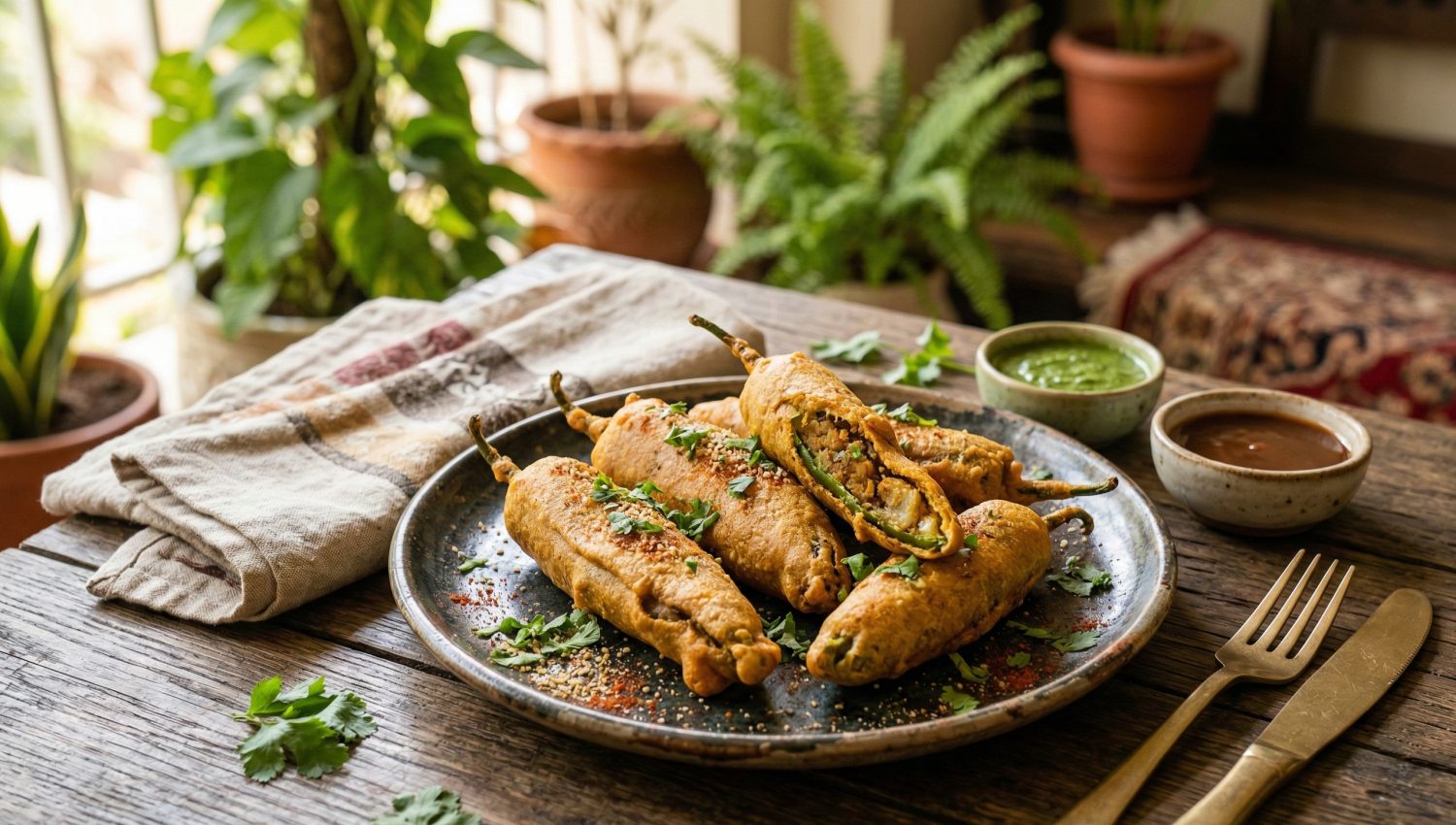 Millet Mirchi Bhaji Recipe | Crispy Chilli Fritters
